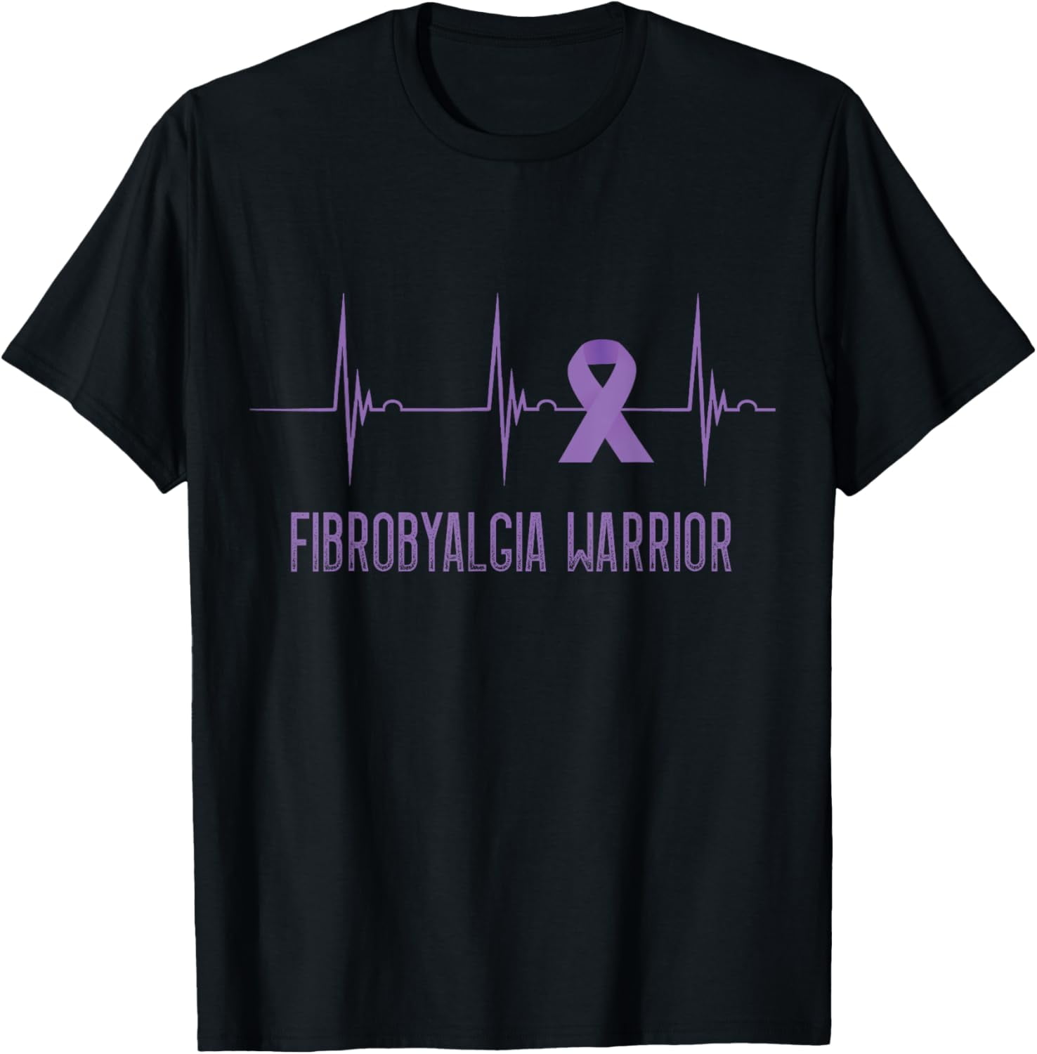 Premium Comfort - Fibromyalgia Warrior Heartbeat EKG Pulse Fibro Awareness T-Shirt - Walmart.com