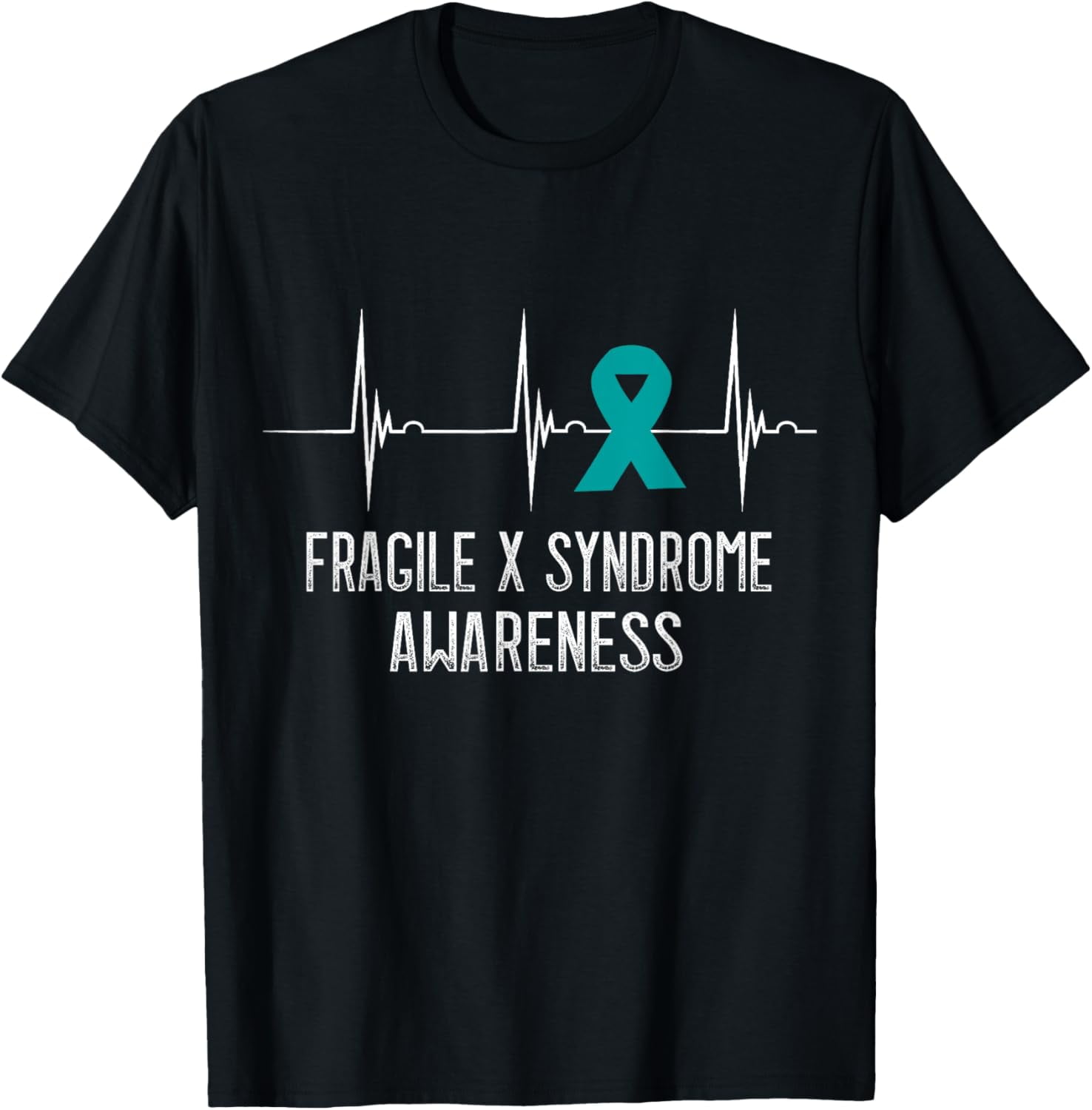 Premium Comfort - Fragile X Syndrome Awareness Teal Ribbon Heartbeat ...