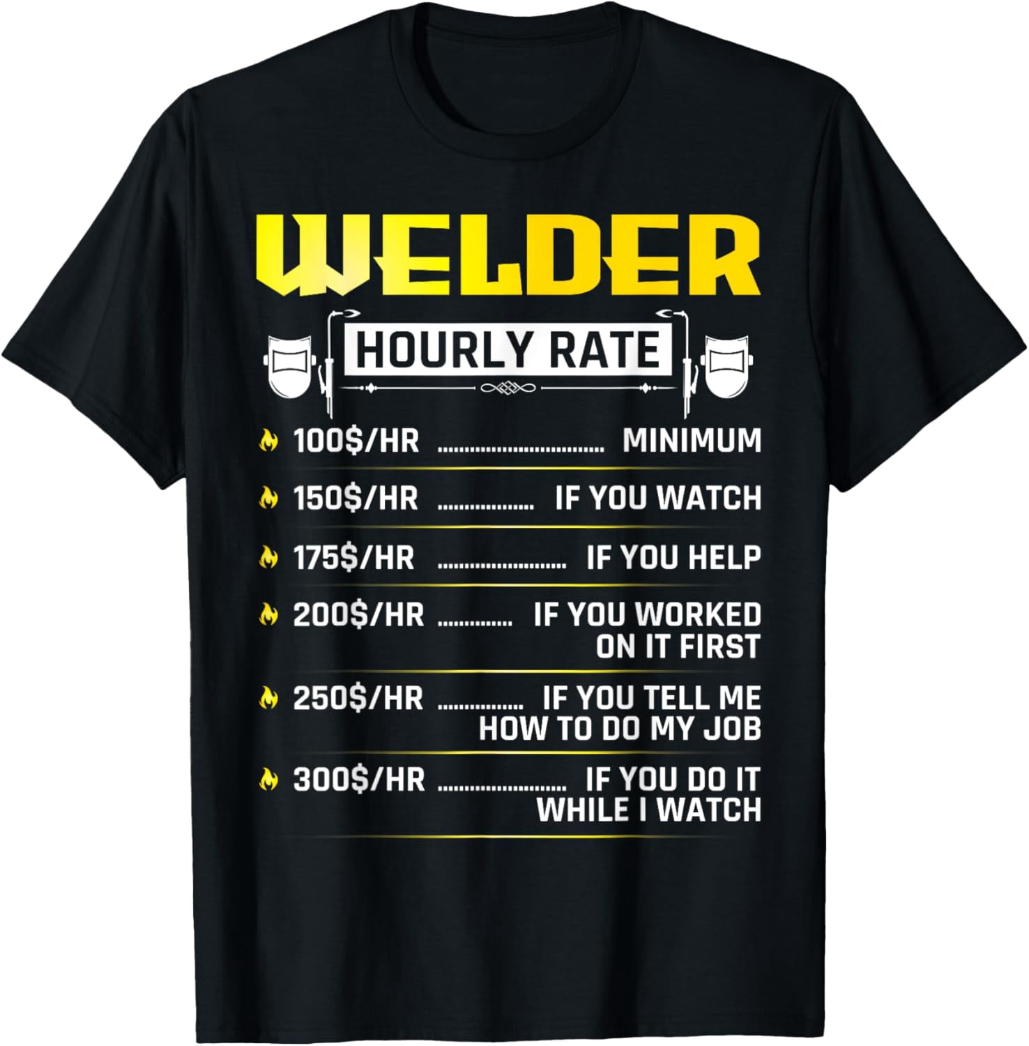 Premium Comfort - Funny Welder Hourly Rate Welding Gear Welder Men T ...