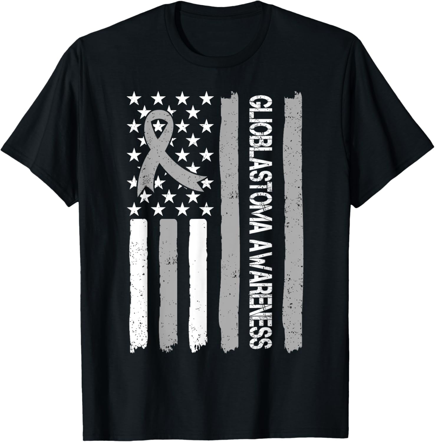Premium Comfort - Glioblastoma Awareness Month American Flag Ribbon T ...