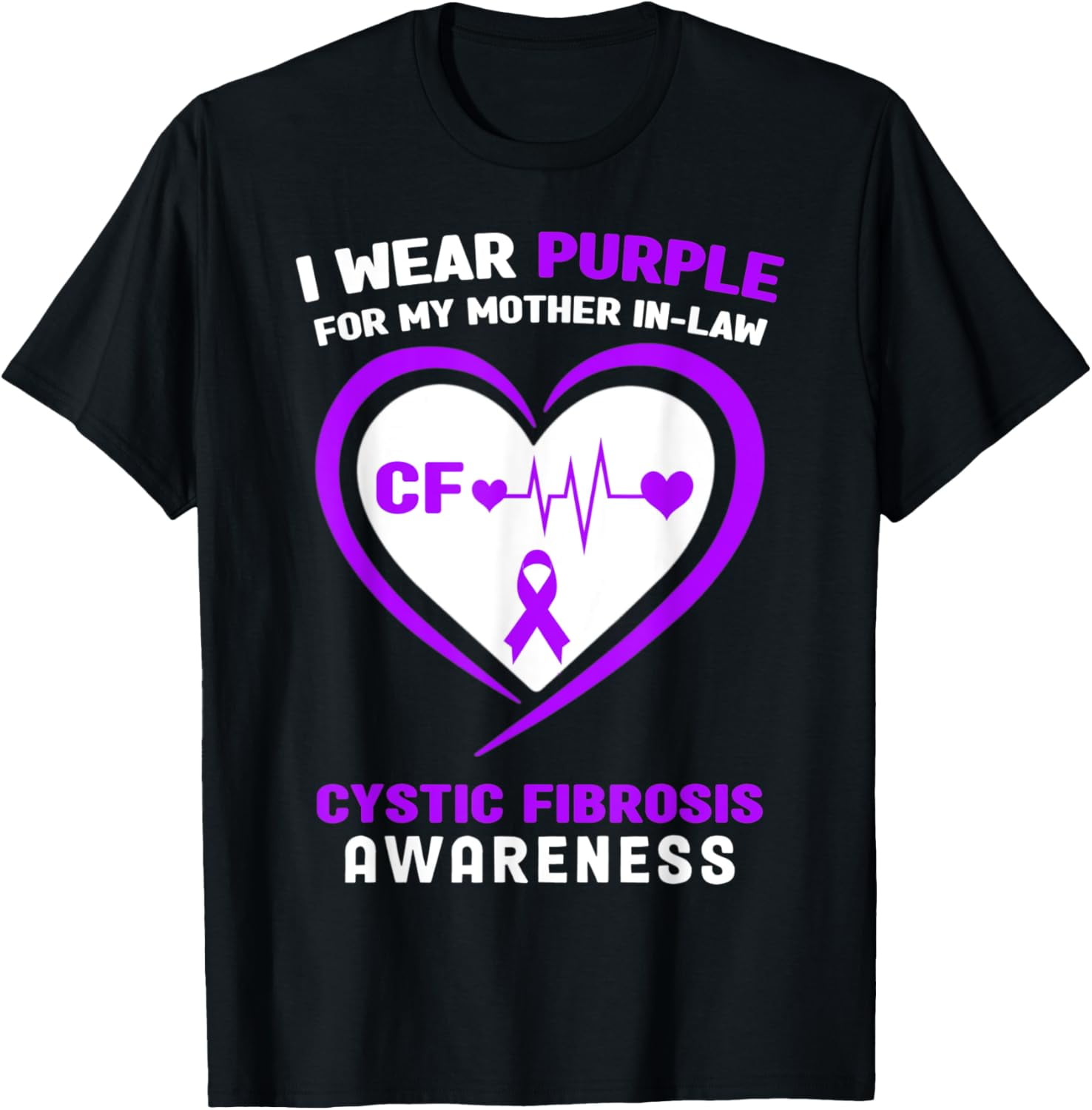 Premium Comfort - I Wear Purple for my Brother-in-law Cystic Fibrosis T-Shirt - Walmart.com