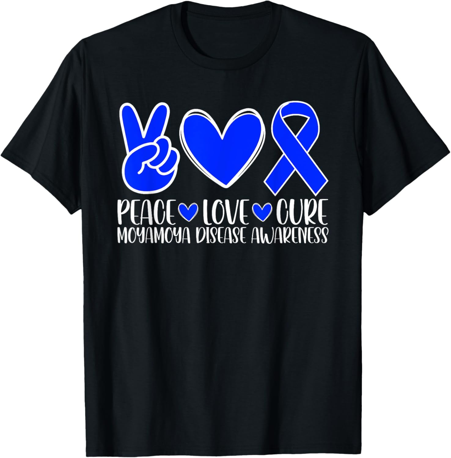 Premium Comfort - Moyamoya Disease Awareness Peace Love Cure T-Shirt ...
