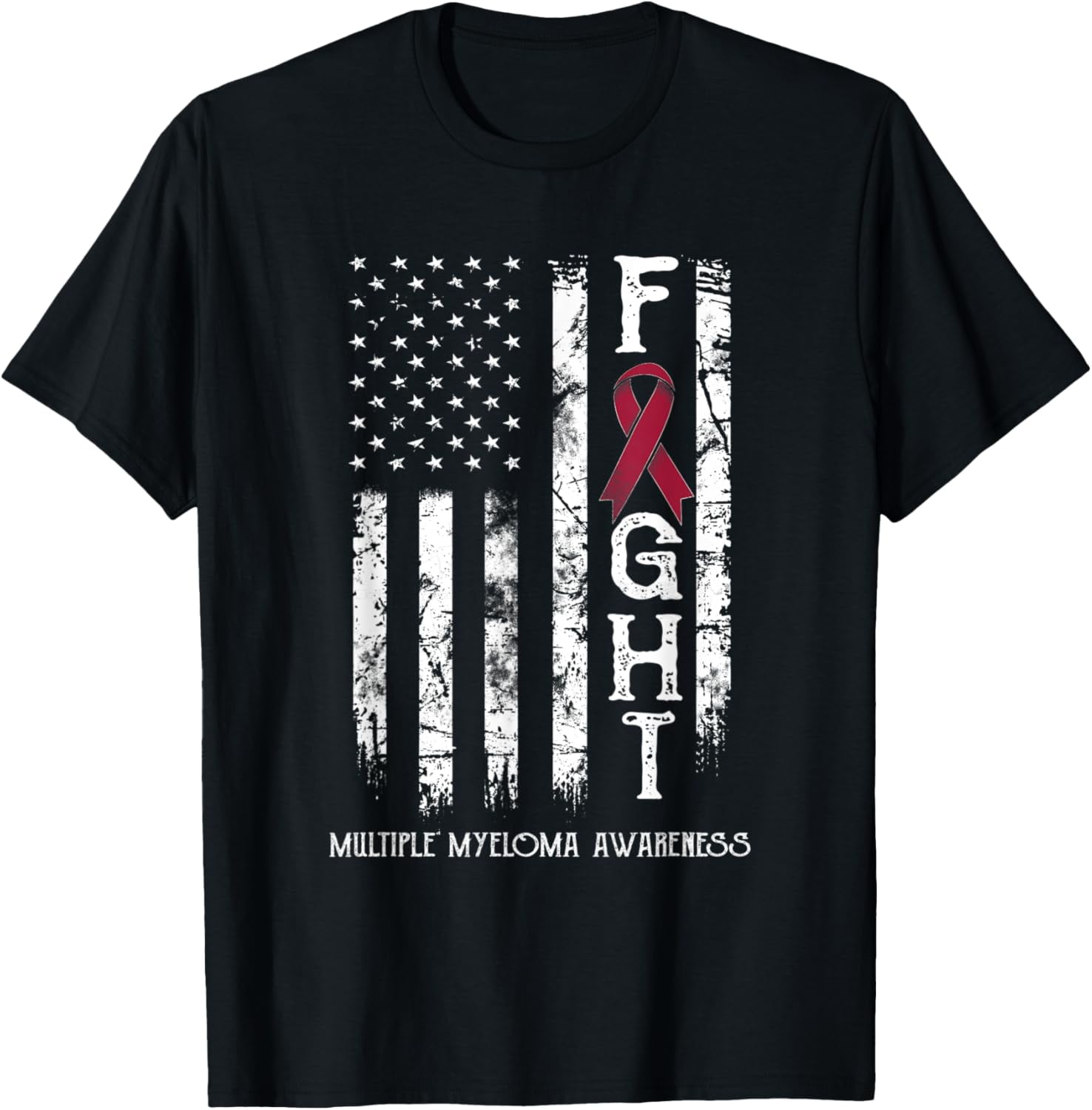 Premium Comfort - Multiple Myeloma Warrior US Flag T-Shirt - Walmart.com