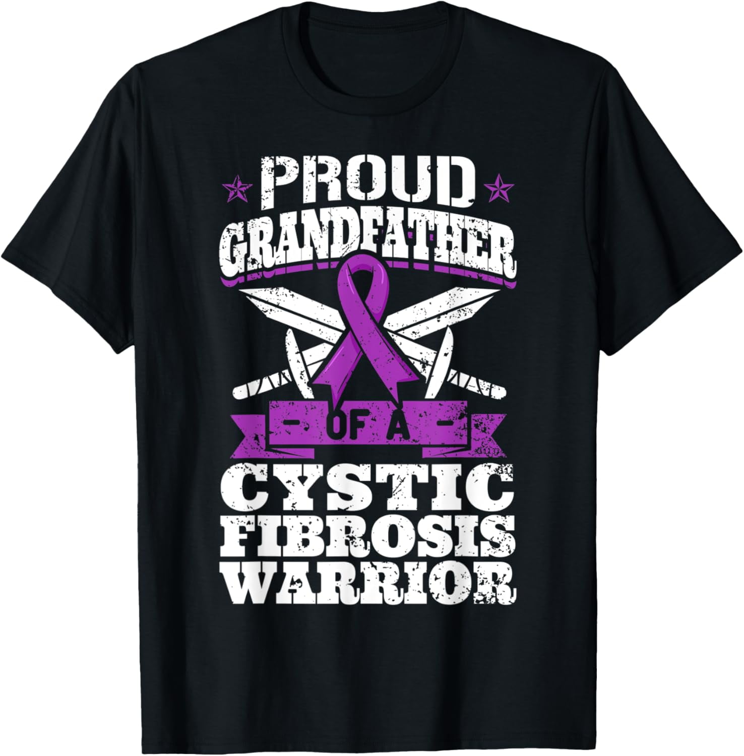 Premium Comfort - Proud Grandfather Of A Cystic Fibrosis Warrior Awareness T-Shirt - Walmart.com