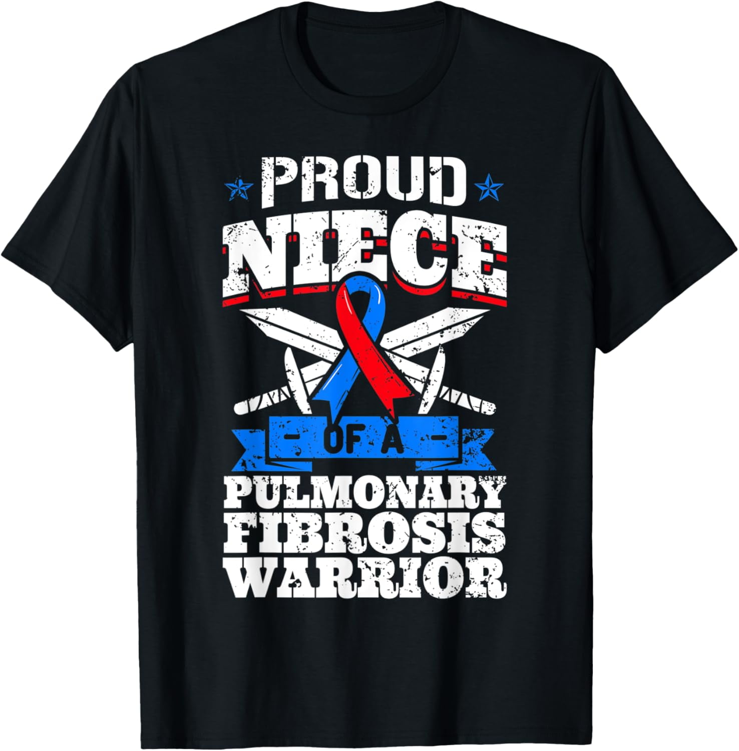Premium Comfort - Proud Niece Of A Pulmonary Fibrosis Warrior Awareness Ribbon T-Shirt - Walmart.com