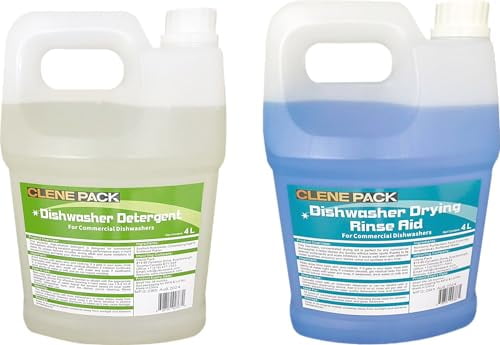 Premium Commercial Dishwasher Detergent & Rinse Aid – 4×1 Gallon – High ...