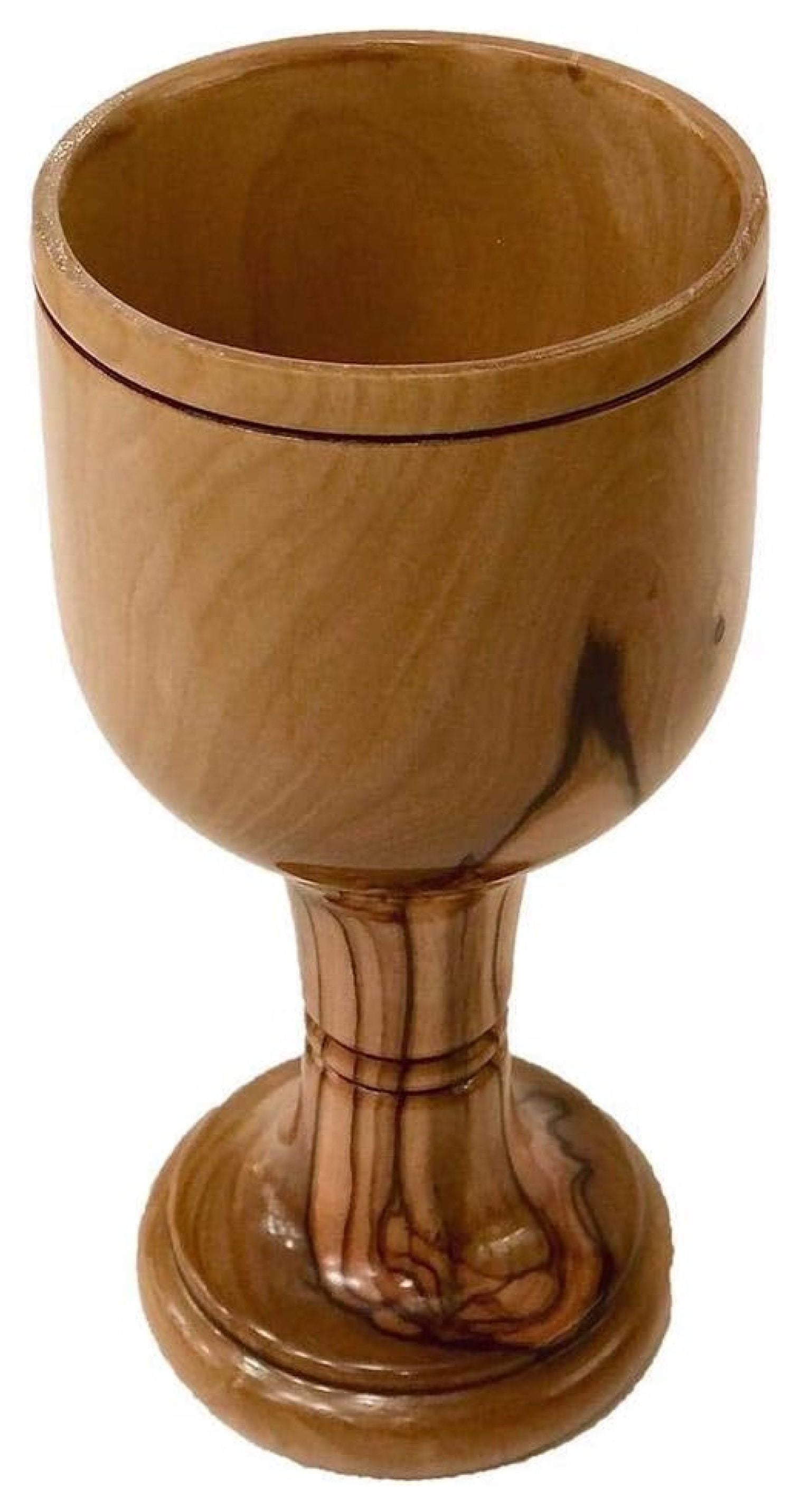Premium Communion Wine Goblet/Cup -Chalice Olive Wood- 6 Inches - Hand ...