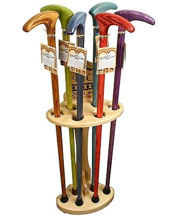 Premium Compact Cane Stand, Pine Wood - Holds 7, Sleek and Stylish ...