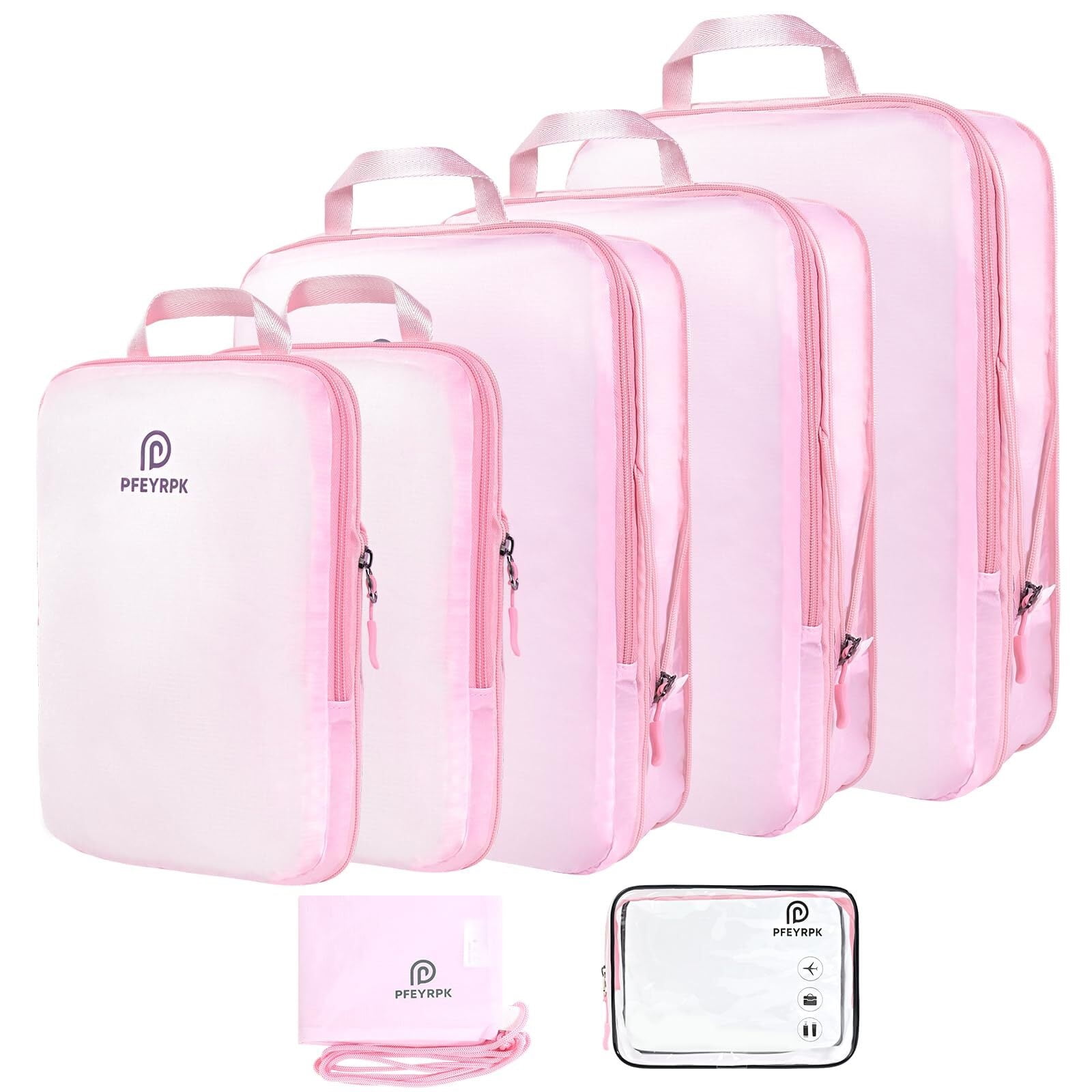 Premium Compression Packing Cubes with See Through Mesh for Suitcases ...