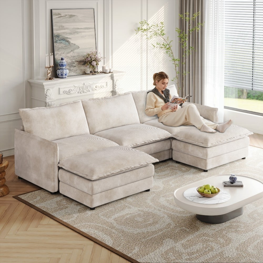 Premium Corduroy Fabric Couch with Flex Combinations & Super Comfort ...