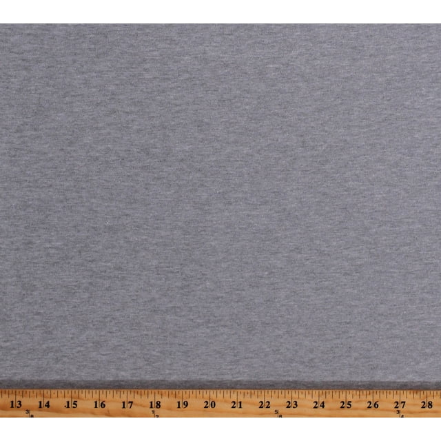 Premium Cotton Interlock Knit Soft Midweight Heather Gray 67" Wide ...