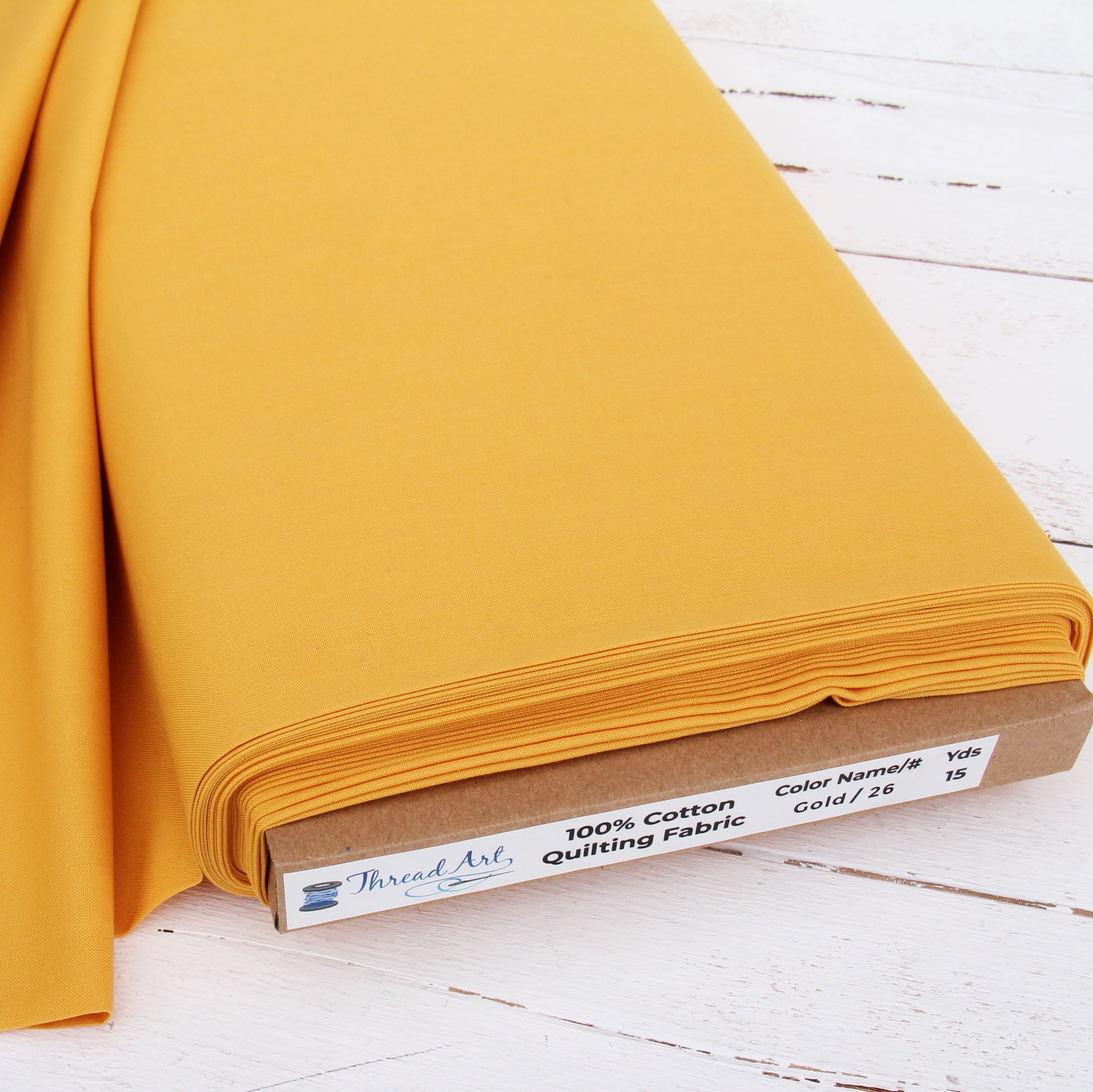 ThreadArt Premium Cotton Quilting Fabrics Sold By The Yard - Gold - 44 ...