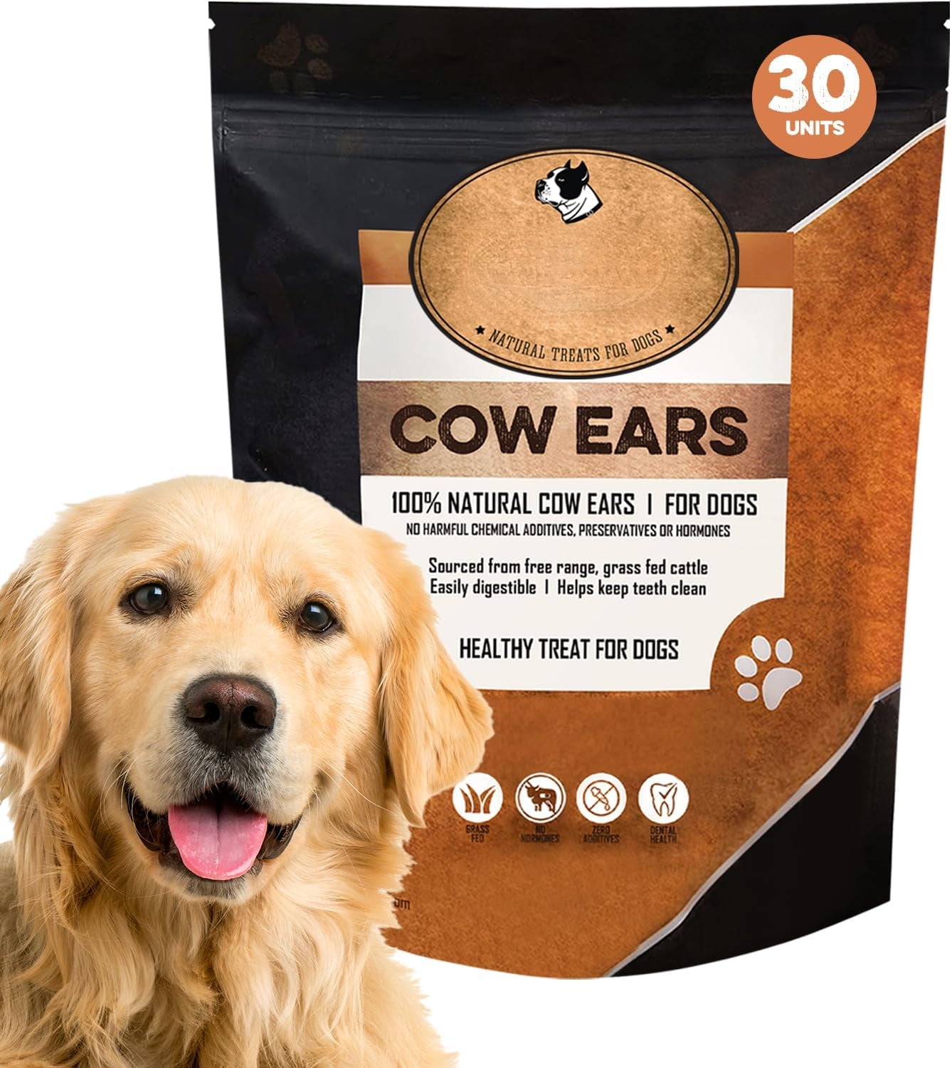 Premium Cow Ears For Dogs, Thick Cut & All-Natural Whole Ears, 100% ...