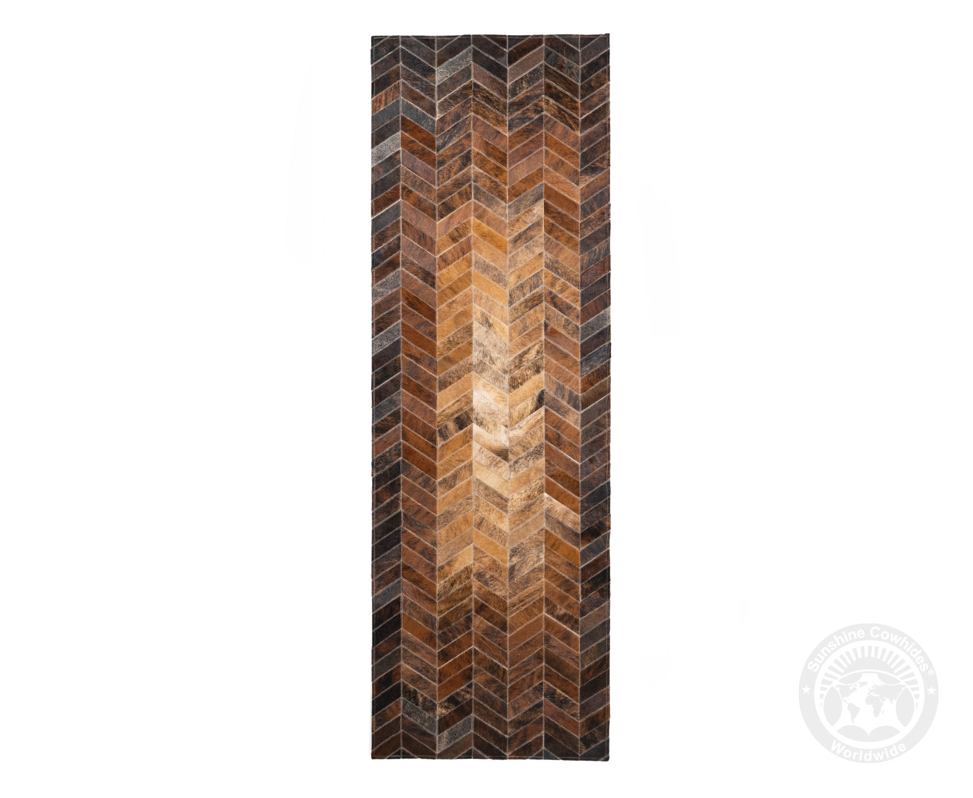 Premium Cowhide Patchwork Rug – Herringbone Chevron Design - Patchwork ...