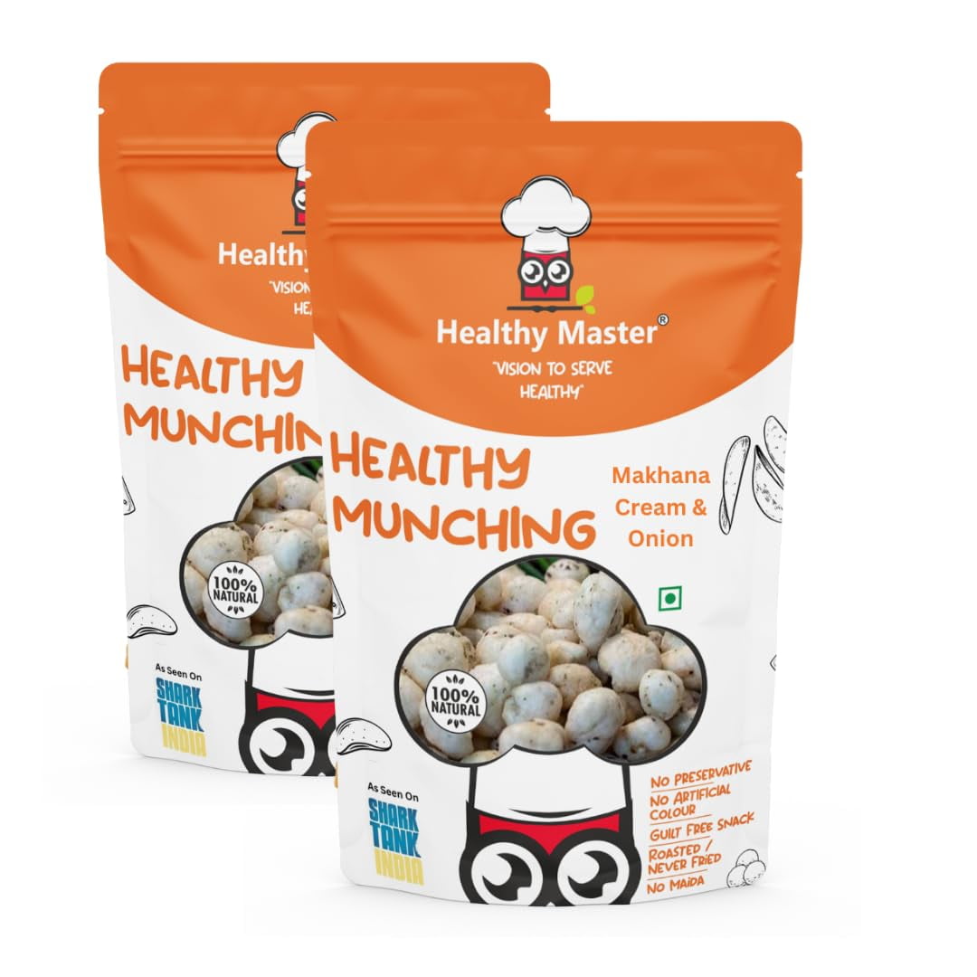 Premium Cream & Onion Roasted Makhana (Fox Nuts) By Healthy Master ...