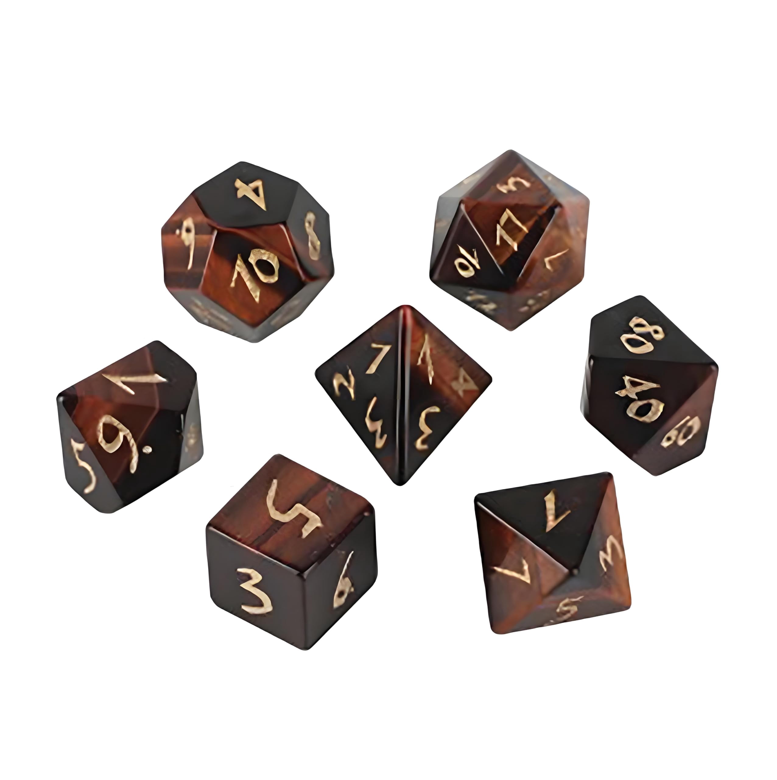 Premium Crystal Gemstone for DND Dice Set 7pcs forRPG Polyhedral Dice ...