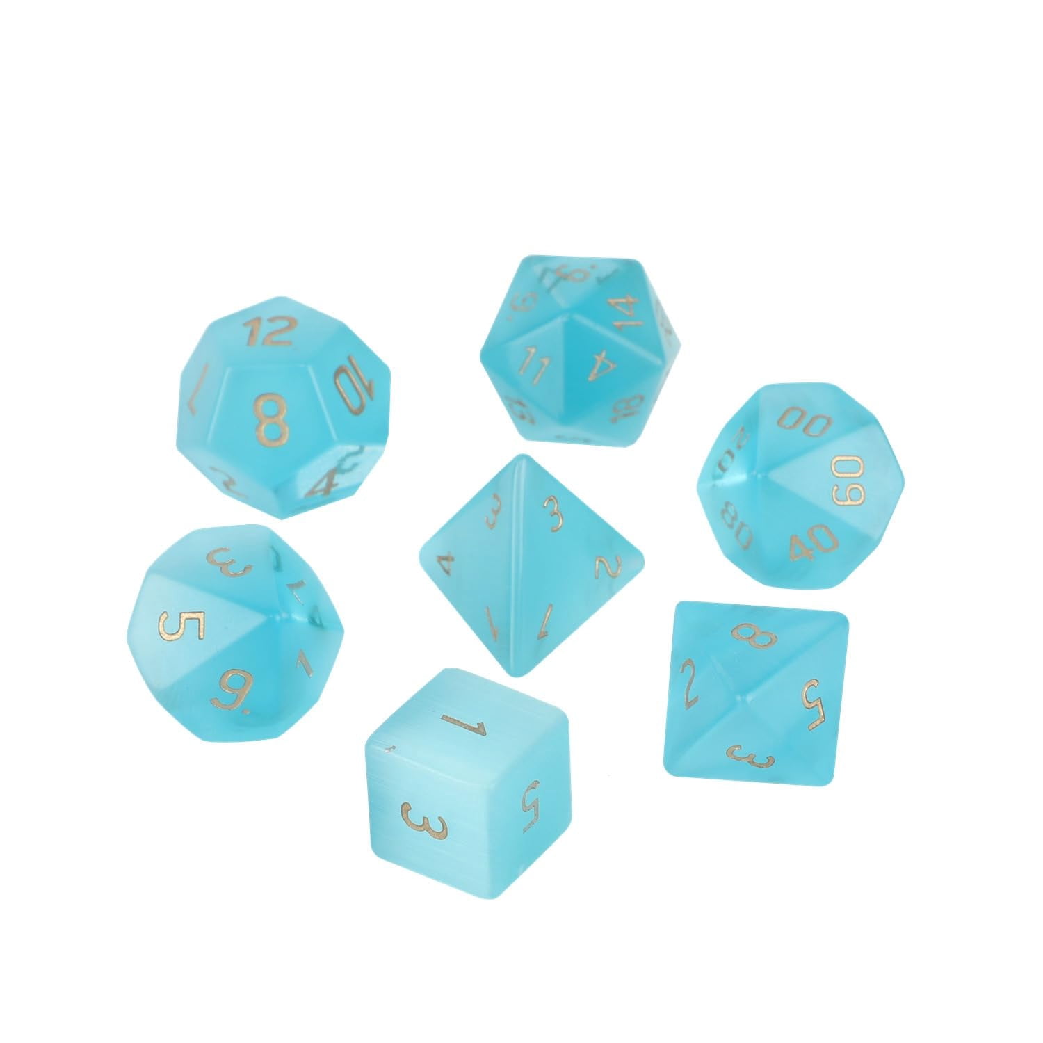 Premium Crystal Gemstone for DND Dice Set 7pcs forRPG Polyhedral Dice ...