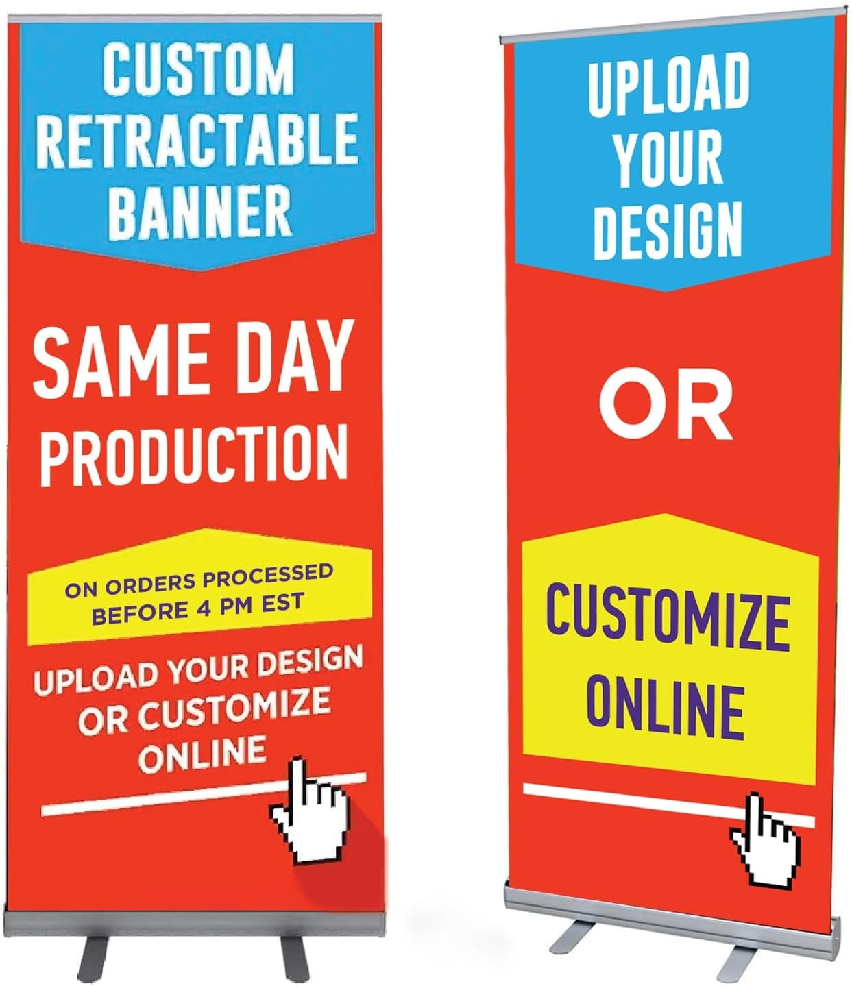 Premium Custom Retractable Banner 33""x81"" with Aluminum Frame ...