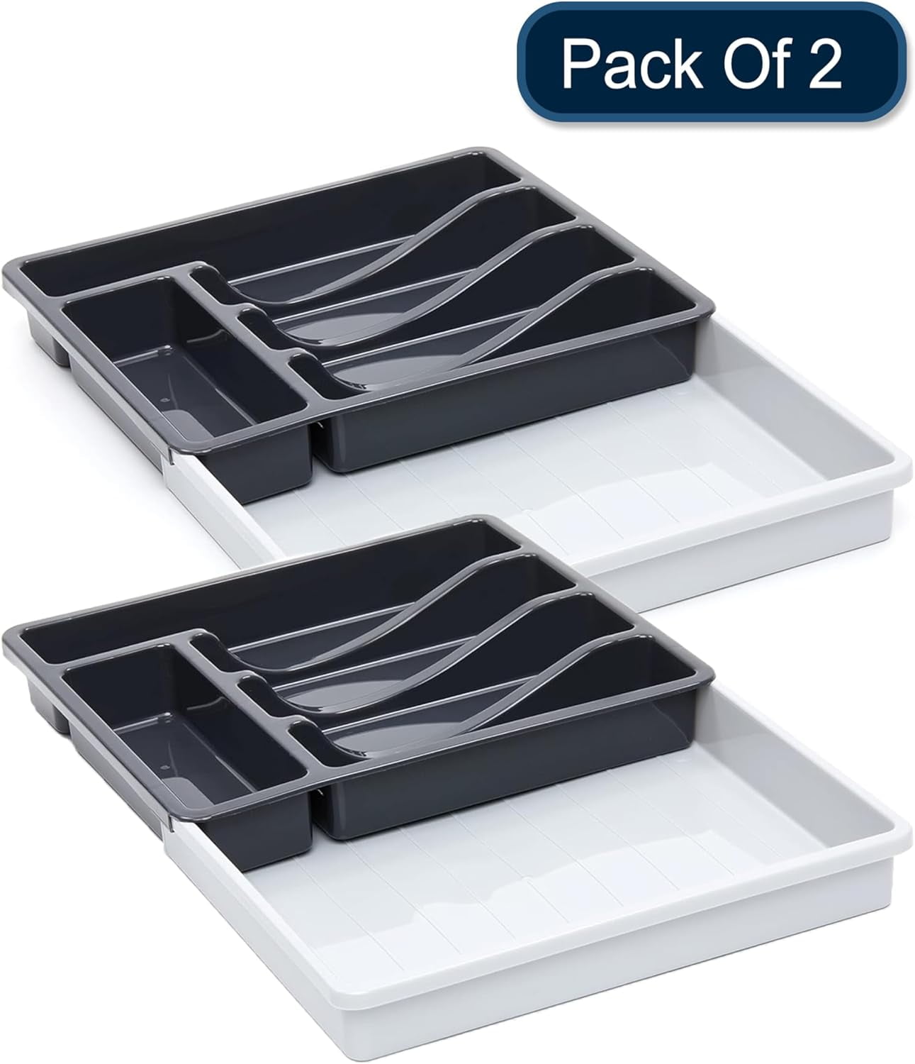 Premium Cutlery Drawer Organizer, Expandable Utensil Holder And ...