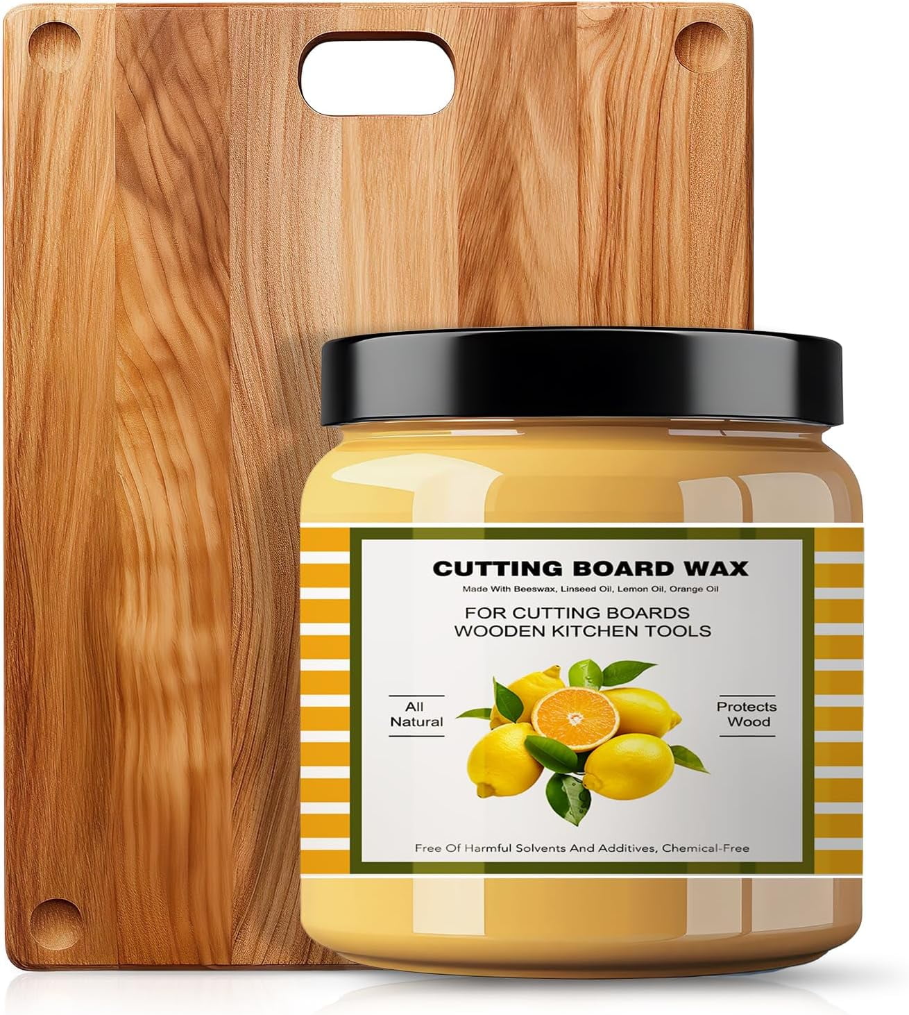Premium Cutting Board Finish Wax - Natural Beeswax and Carnauba Wax ...