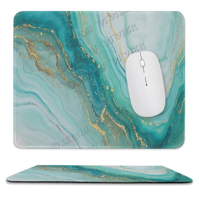 Premium Cyan and Gold Marble Mouse Pad, 10x12 Inches, Non-Slip, Unique ...