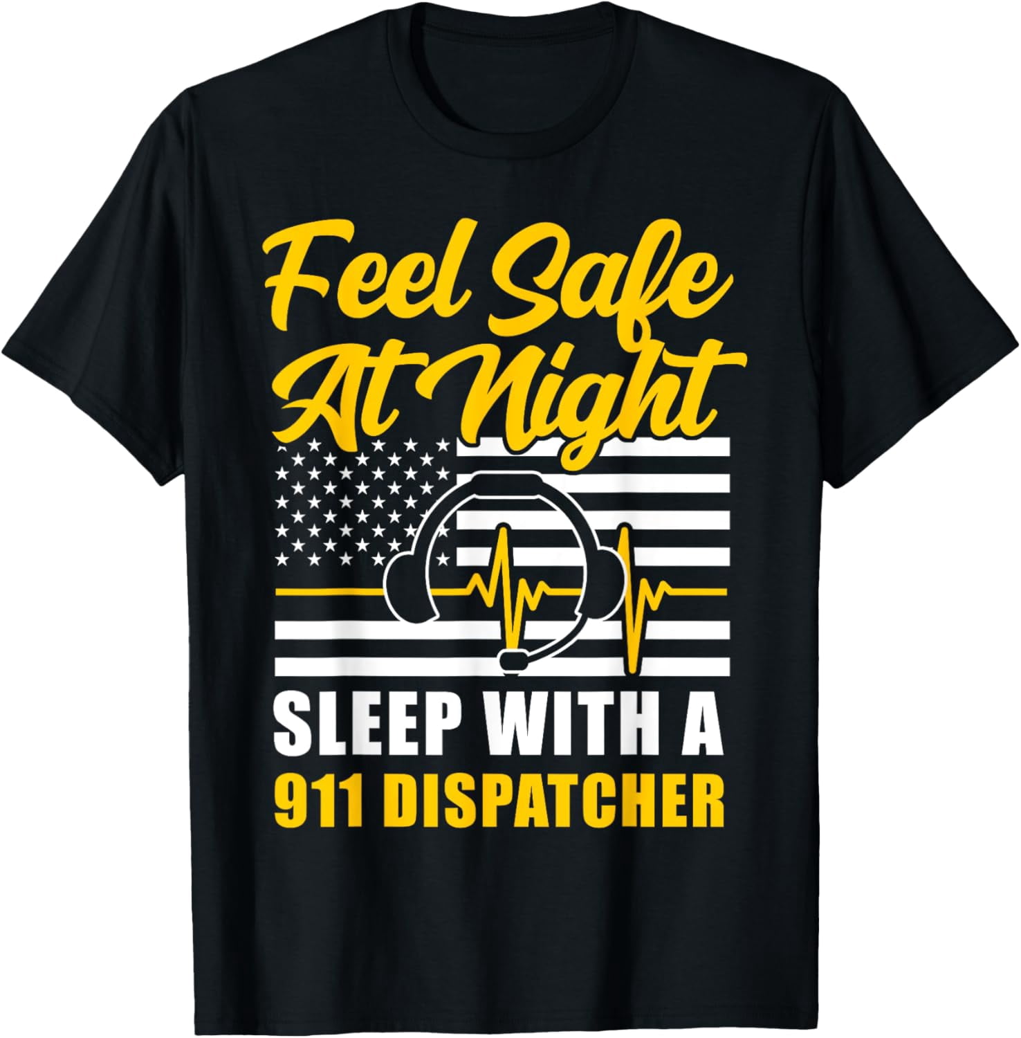 Premium Daily Comfort - 911 Dispatcher Thin Gold Yellow Line American ...