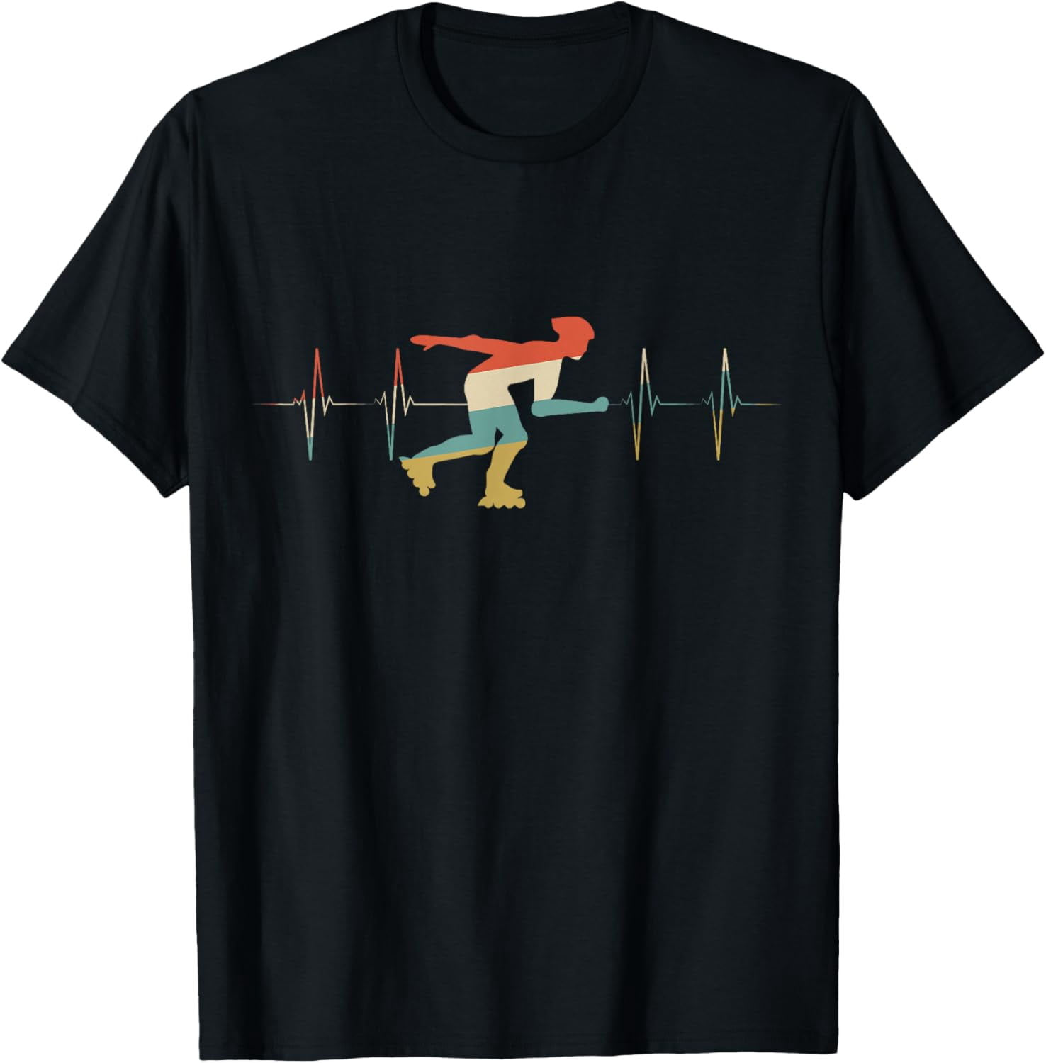 Premium Daily Comfort - Inline Speed Skating Heartbeat Retro ECG EKG T ...