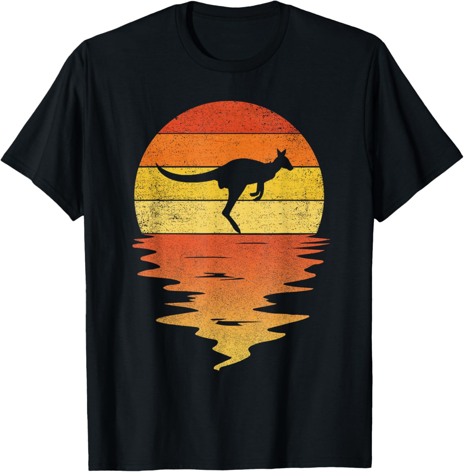 Premium Daily Comfort - Kangaroo animals shirt retro sunset 70s vintage ...