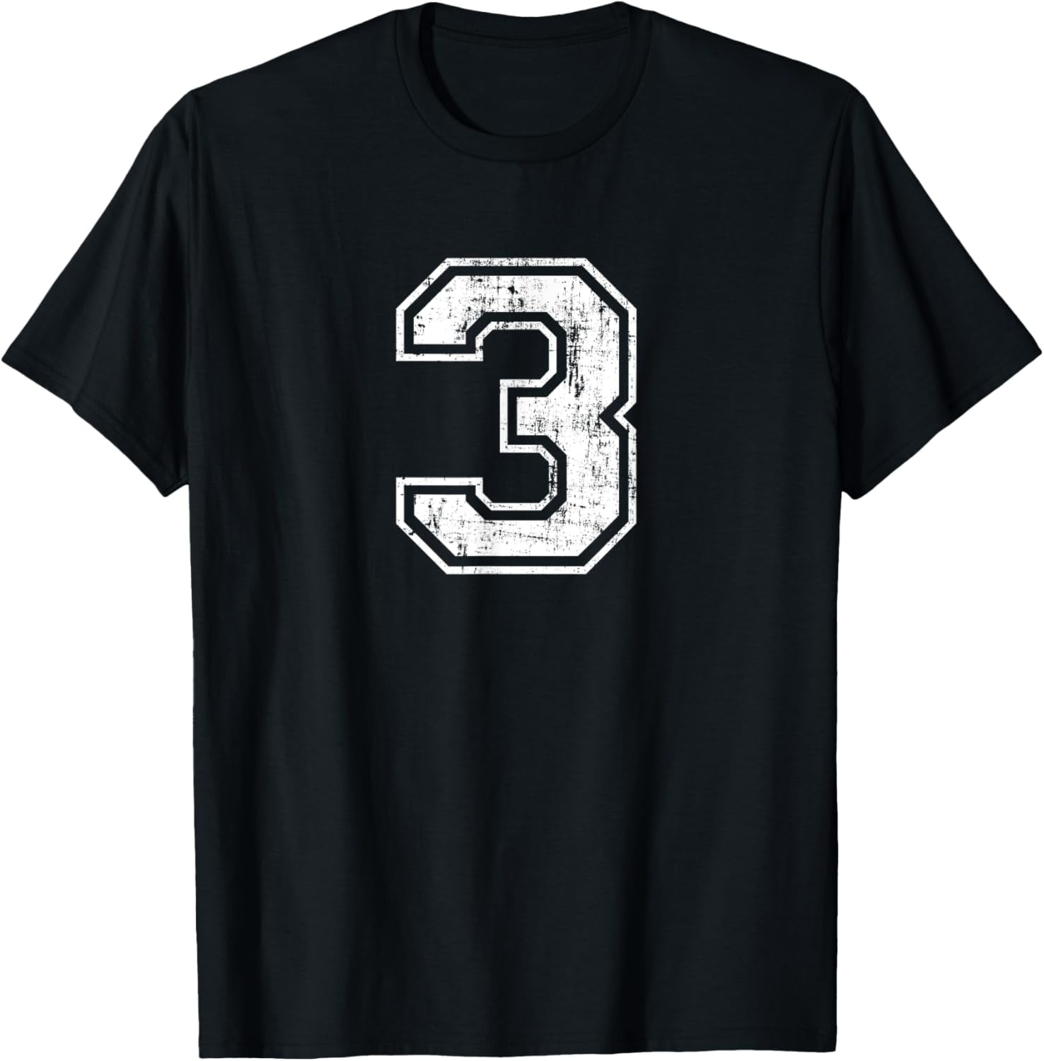 Premium Daily Comfort - Number 3 Three Distressed Vintage Sports ...