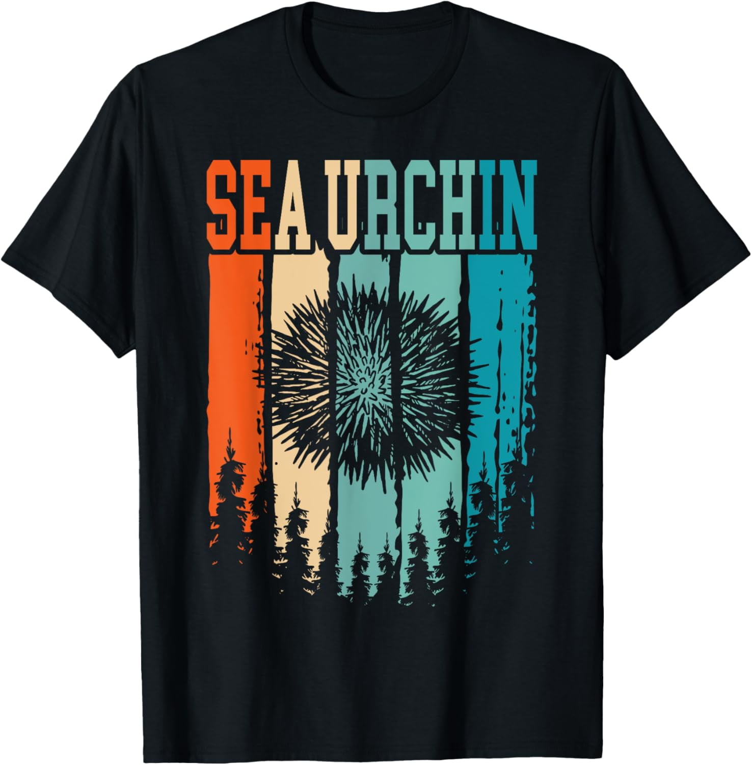 Premium Daily Comfort - Sea Urchin Retro Vintage T-Shirt - Walmart.com