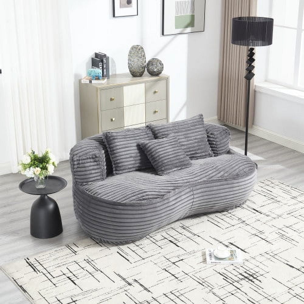 Premium Dark Gray High-Back Bean Bag Lounge Chair, Sturdy and Soft for ...