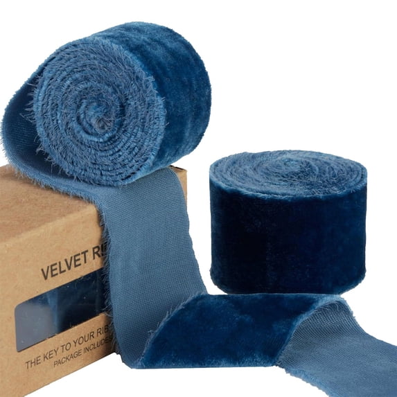 Premium Dark Green Velvet Ribbon Roll 2 Inch Wide, 10 Yards Long for ...