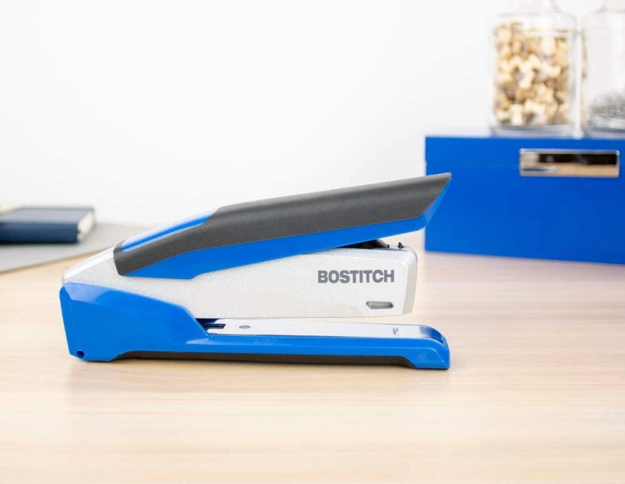 Premium Desktop Stapler with One-Finger Technology, Blue/Silver ...
