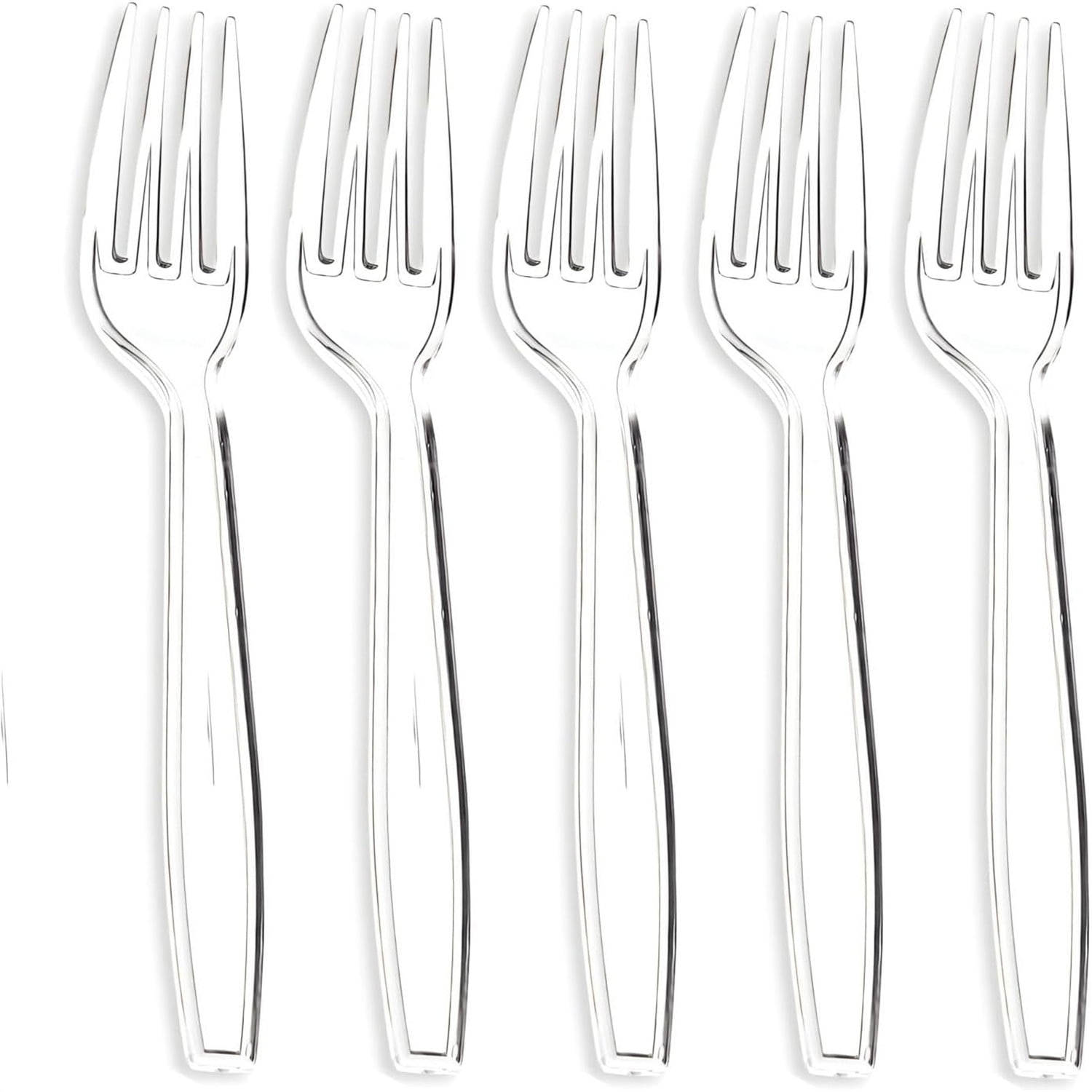 Premium Disposable Clear Plastic Forks (50 Count) | Transparent ...