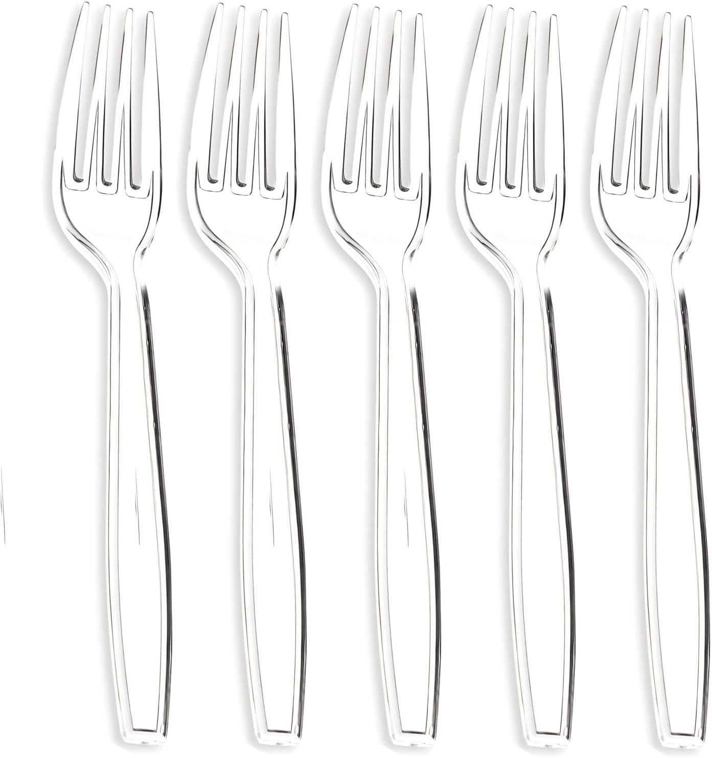 Premium Disposable Clear Plastic Forks (50 Count) | Transparent ...