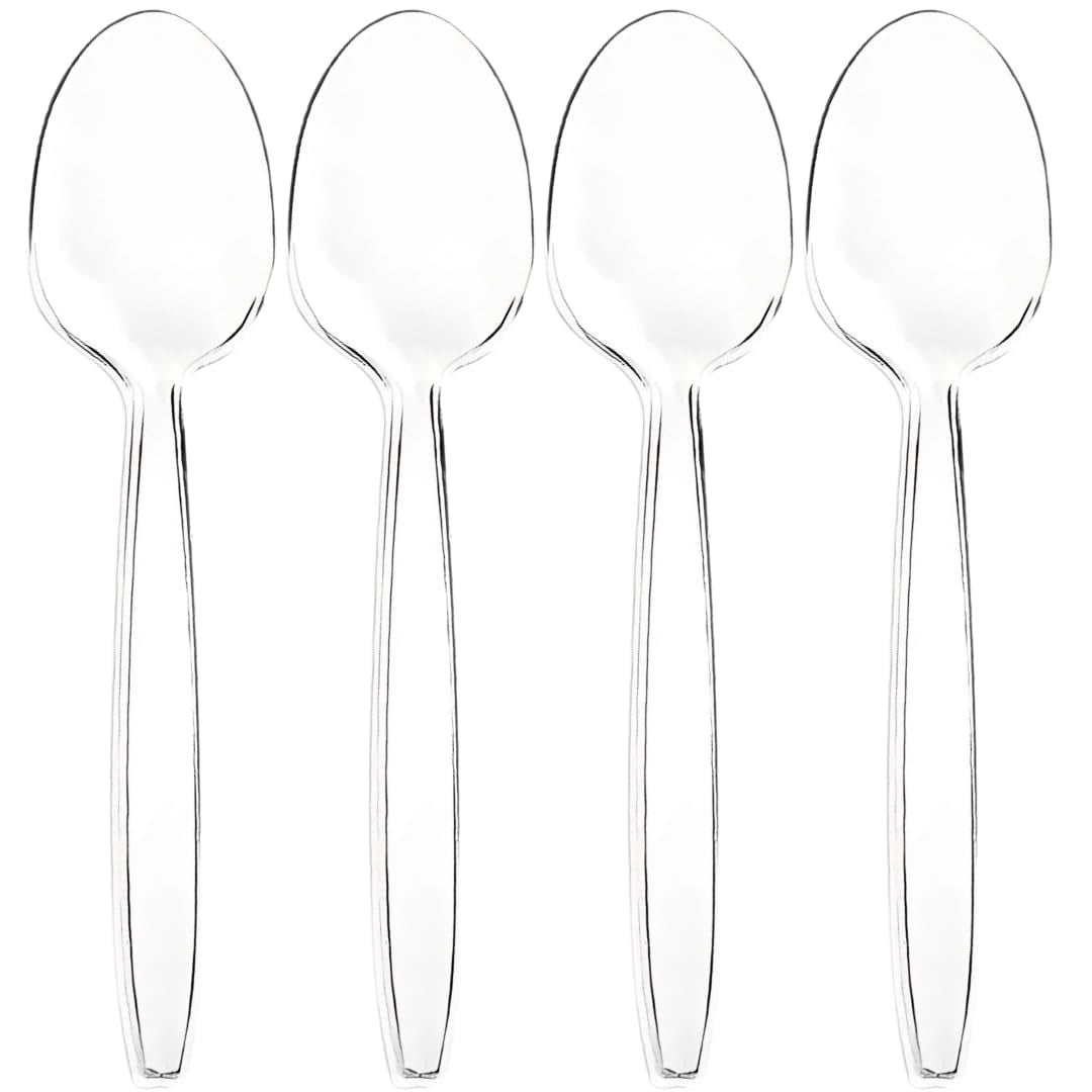 Premium Disposable Clear Plastic Soup Spoons (50 Count) | Transparent ...