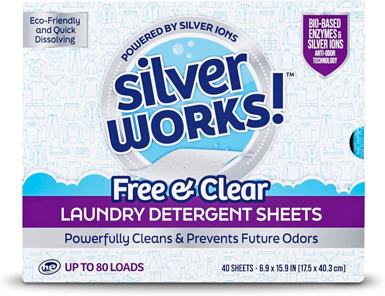 Premium Dissolvable Laundry Detergent Sheets, Silver Ion Odor ...