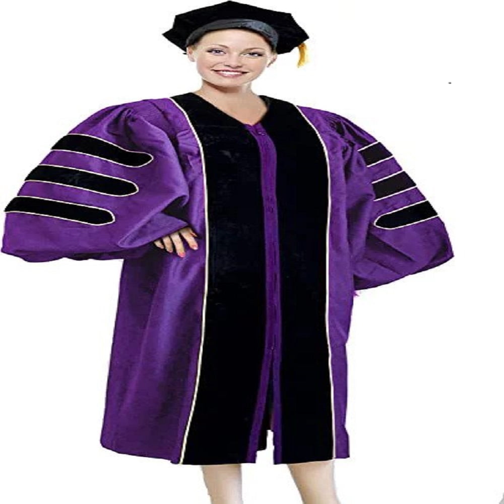 Premium Doctoral Tam Gown for Faculty Professor PhD Graduates Golden ...