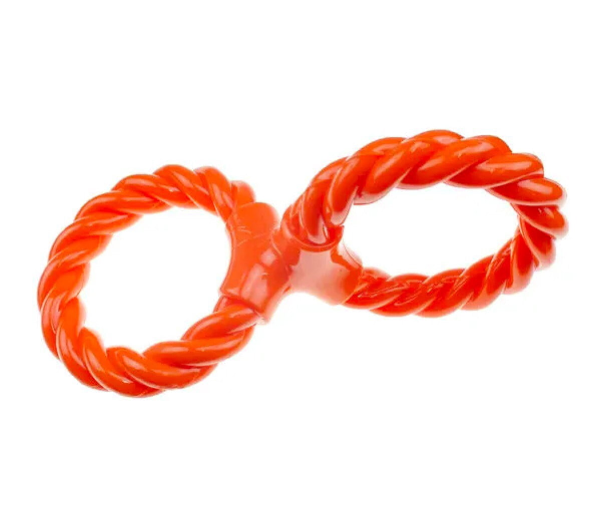 Premium Dog Toys Bright Orange Hard Rubber Infinite TPR Fetch Chew Rope ...