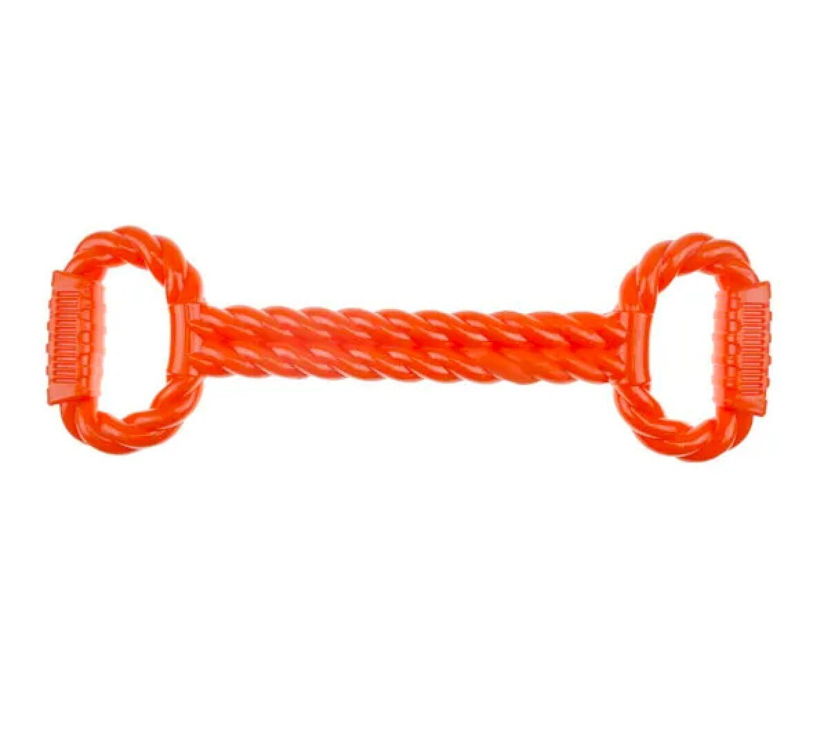Premium Dog Toys Bright Orange Hard Rubber Infinite TPR Fetch Chew Rope ...