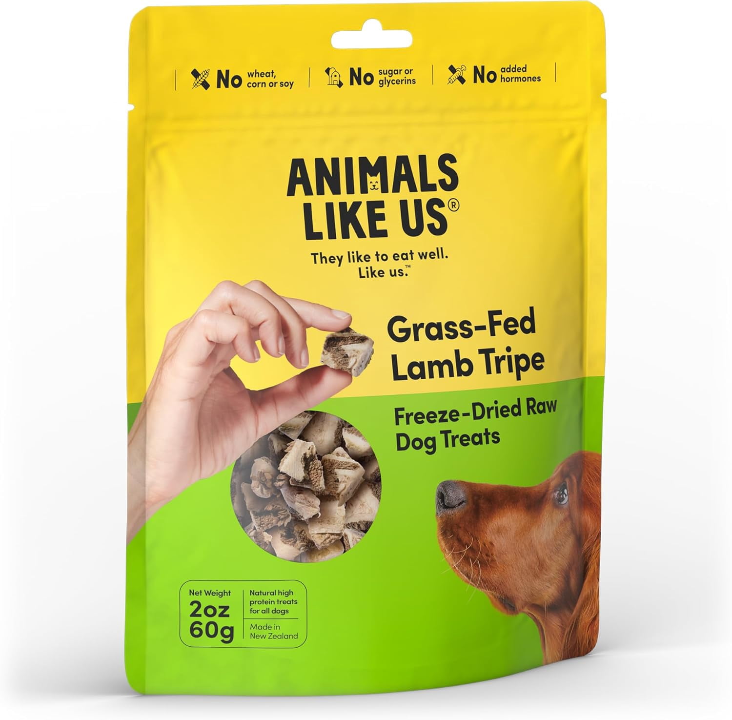 Premium Dog Treats, Freeze-Dried Raw 100% Grass-Fed Lamb Tripe, Single ...