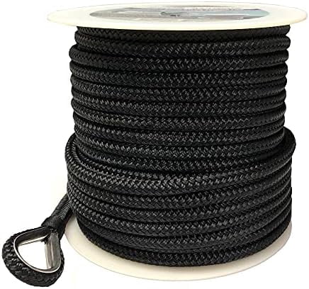 Premium Double Braid Black Boat Anchor Line (3/8" x 200') - Walmart.com
