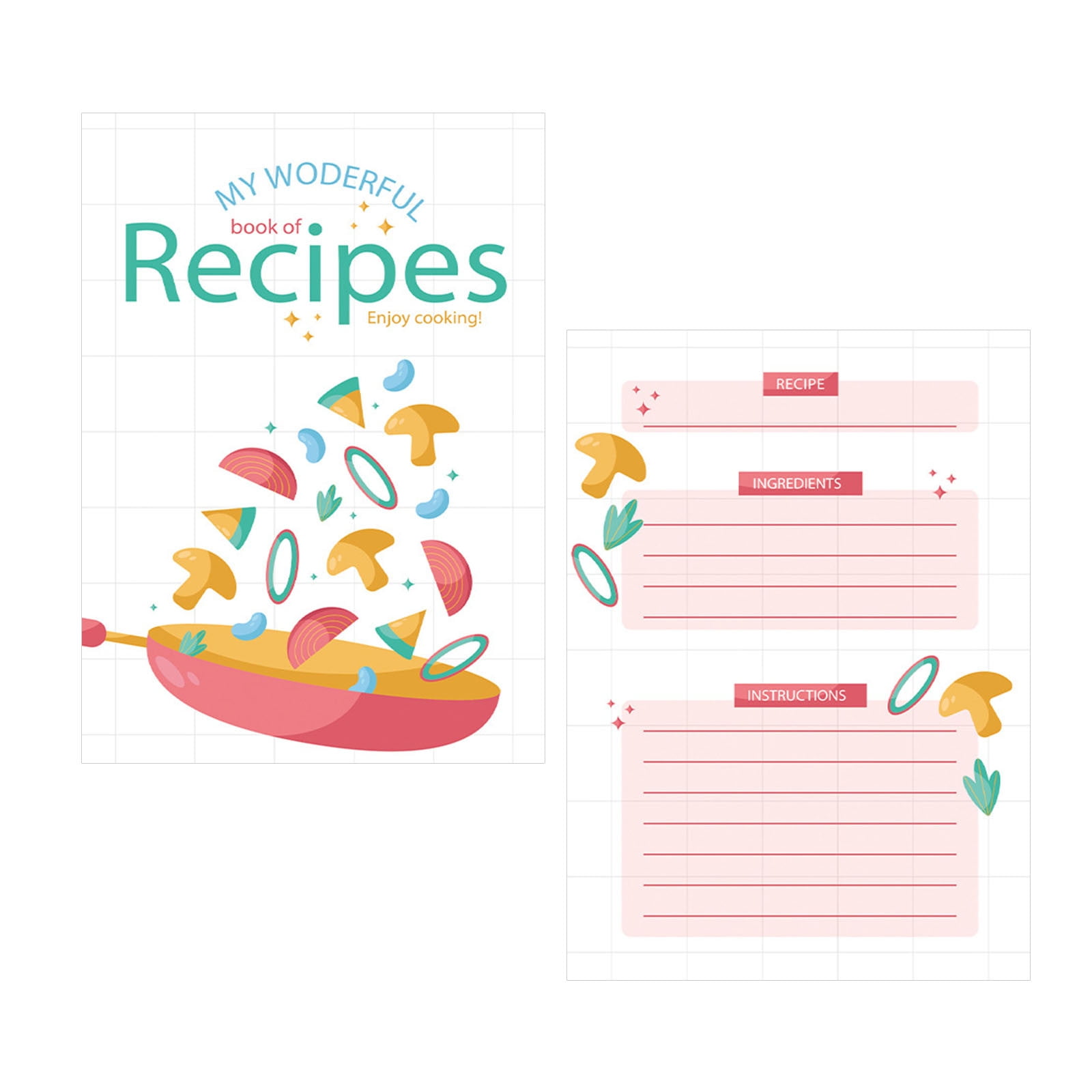 Premium Double-Sided Recipe Cards, Thick Paper Stock 4x6 Inch Kitchen ...