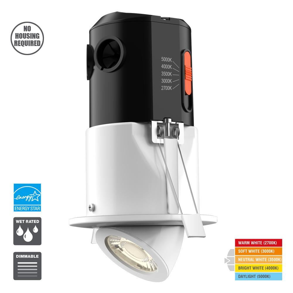 4-Pack Commercial Electric Premium Downlight 3 in. 2700K - 5000K White ...