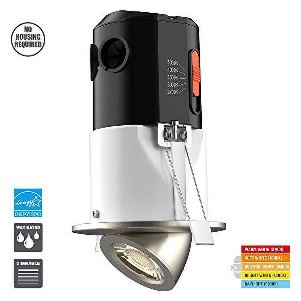 Commercial Electric 3in. LED Dimmable Color Changing Brushed Nickel ...