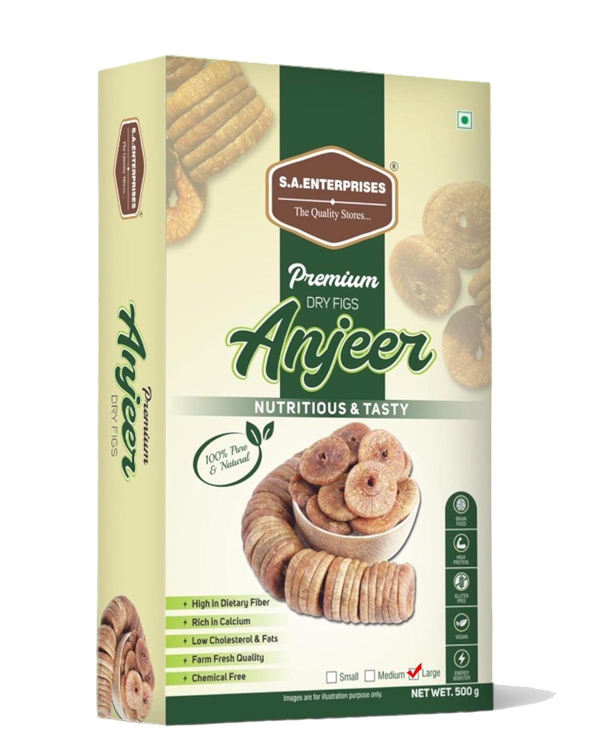 Premium Dried Afghani Anjeer By S.A Enterprises 500gm, | (Large Size ...