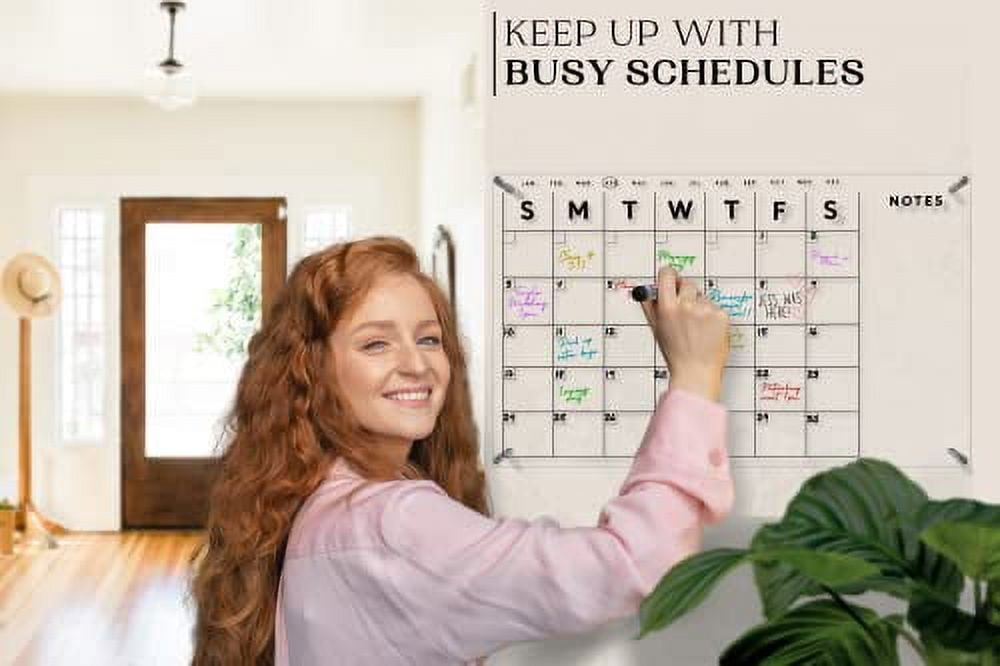 Premium Dry Erase Acrylic Wall Calendar Board - Large Clear Calender ...