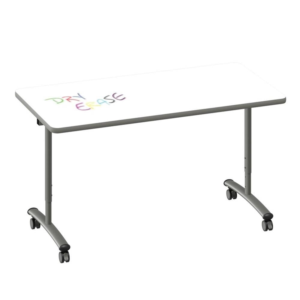 Premium Dry Erase Markerboard Top Flip Top Table Frosty White Wood ...