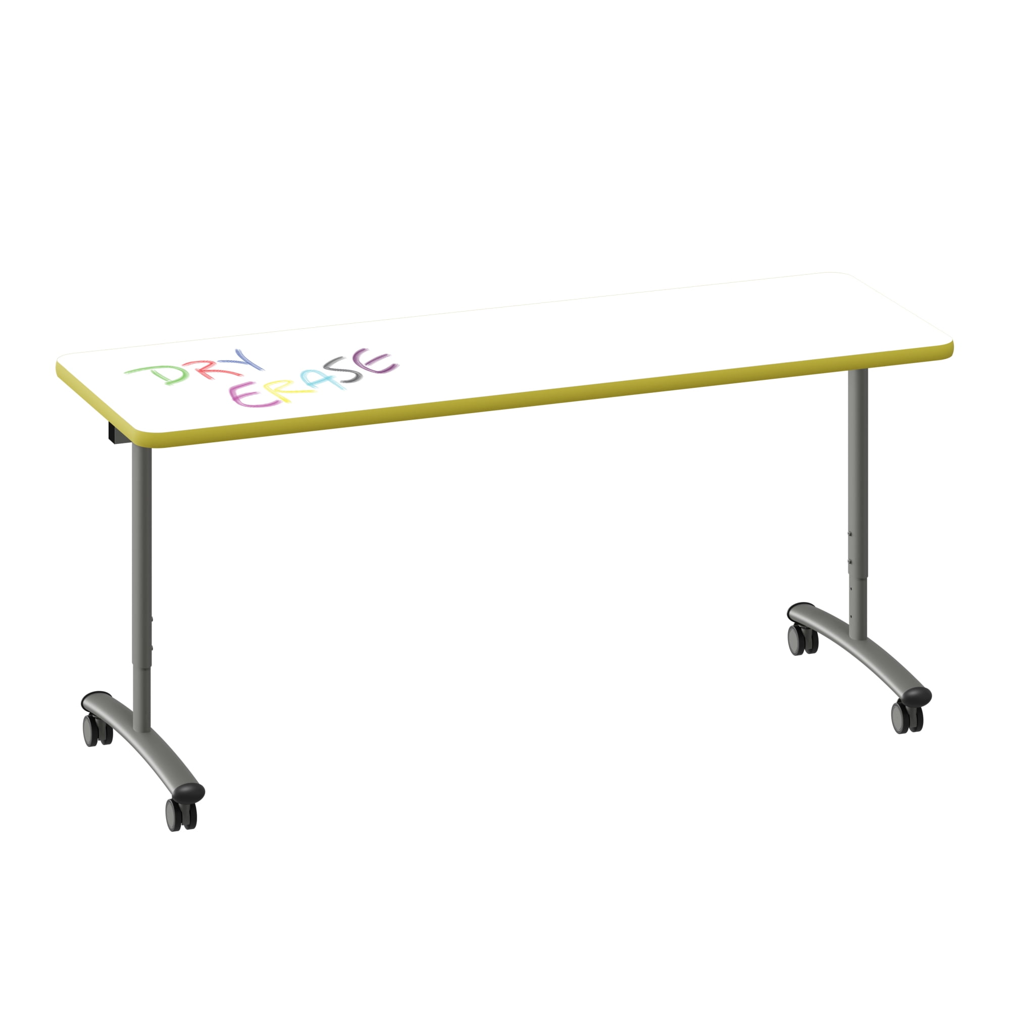 Premium Dry Erase Markerboard Top Flip Top Table White Wood Laminate ...