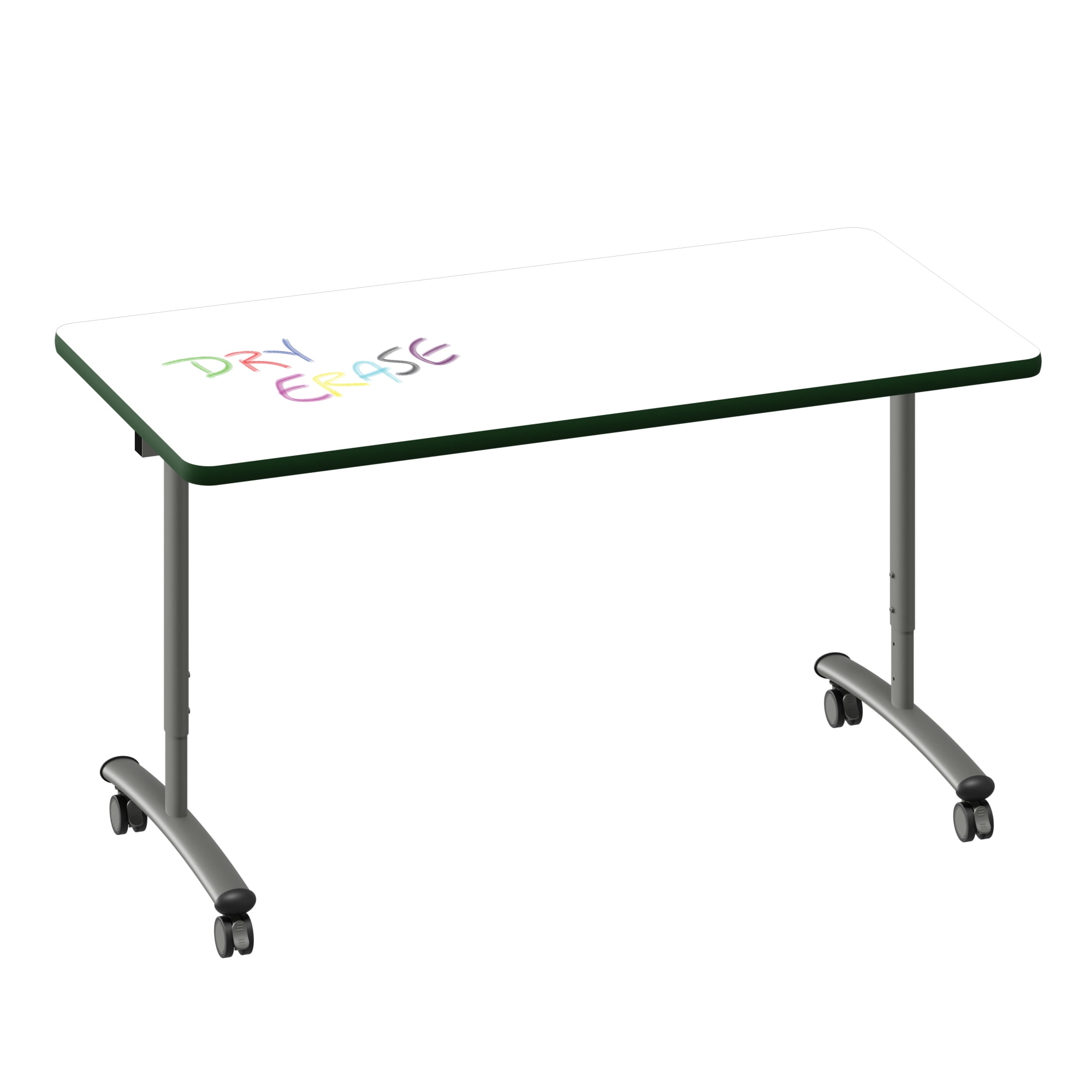 Premium Dry Erase Markerboard Top Flip Top Table White Wood Laminate ...